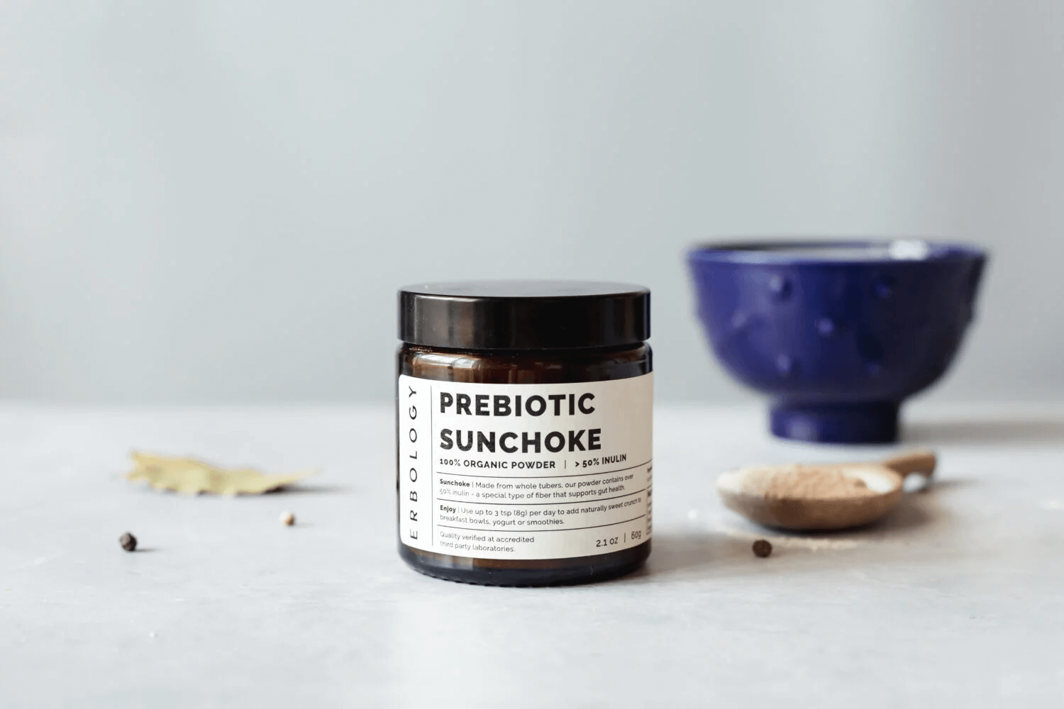 100% Organic Jerusalem Artichoke Powder - Organic Inulin - Erbology